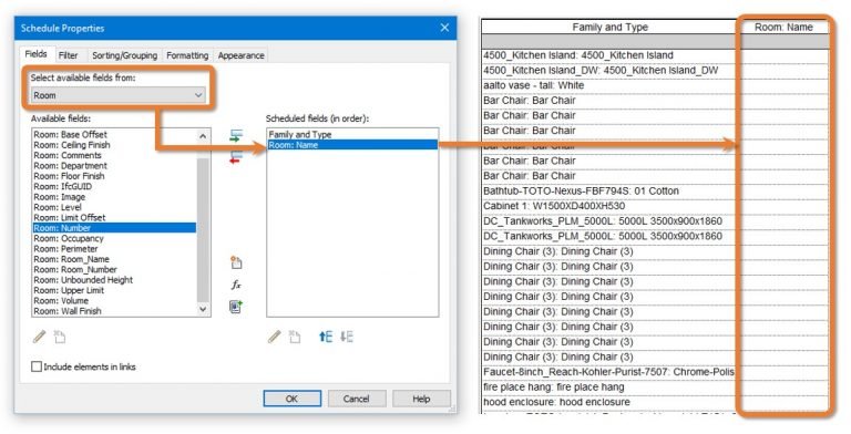 3 EASY STEPS TO SCHEDULE REVIT OBJECTS BY LINKED ROOMS - RV Boost