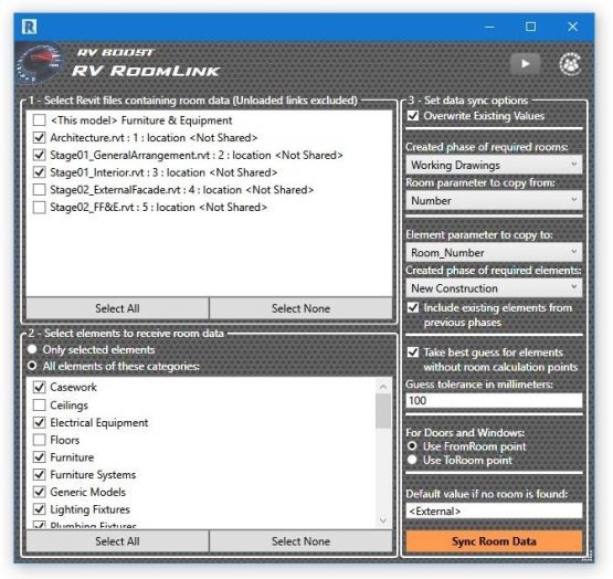 SCHEDULE REVIT DOORS & WINDOWS BY FROM-ROOM & TO-ROOM IN LINKS - RV Boost