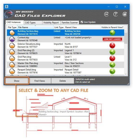 How to easily show and delete imported DWGs in Revit - RV Boost