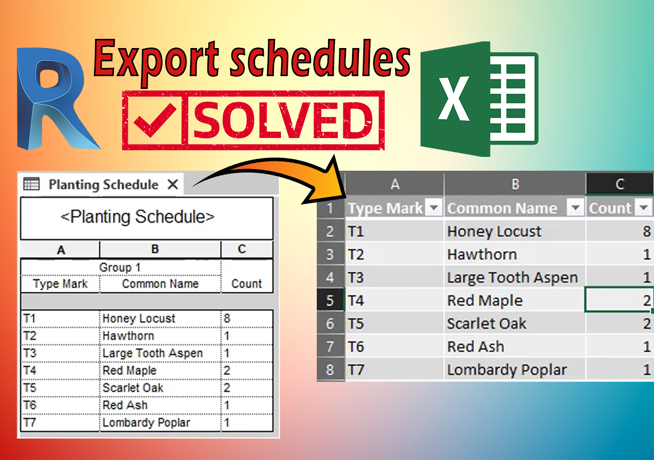 How To Export Revit Schedules To Excel RV Boost